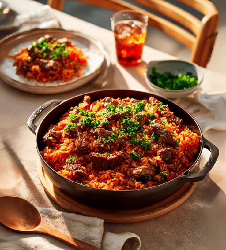 One Pot Riz au Bœuf Facile et Savoureux - popapilles.com