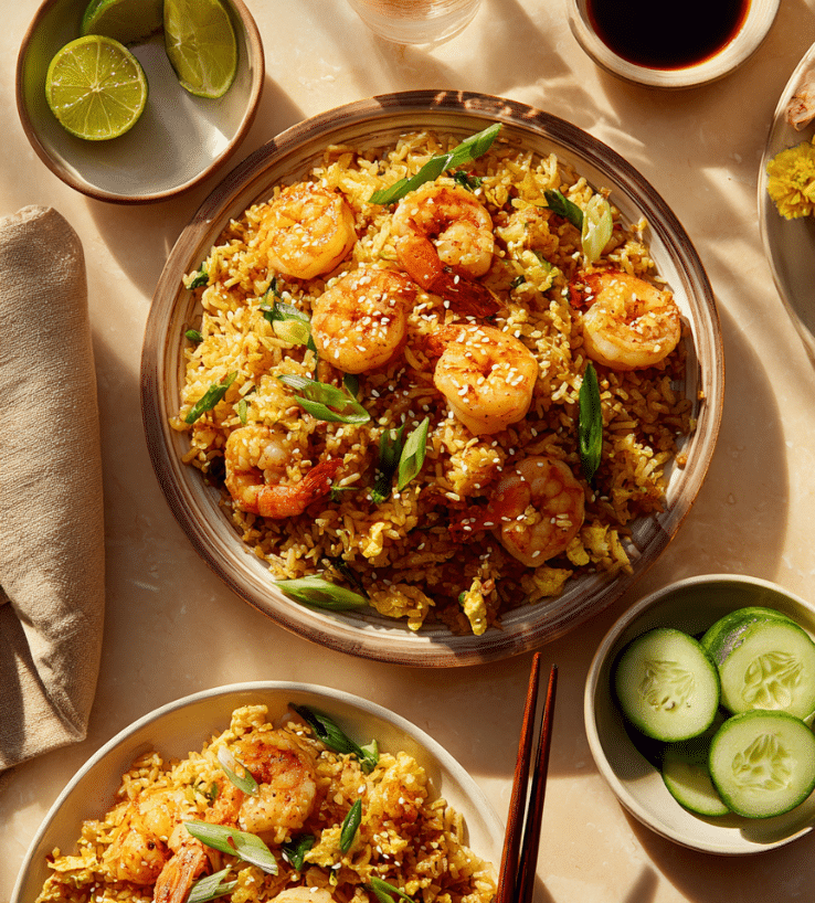 Wok de Riz Sauté aux Crevettes - popapilles.com